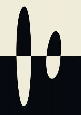 Abstract Split Shape Monochrome One Art For Living Room Walls And...