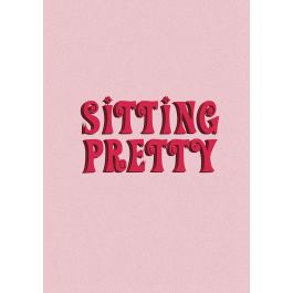Pink Sitting Pretty Quote Art For Bathroom Walls And Artwork For...