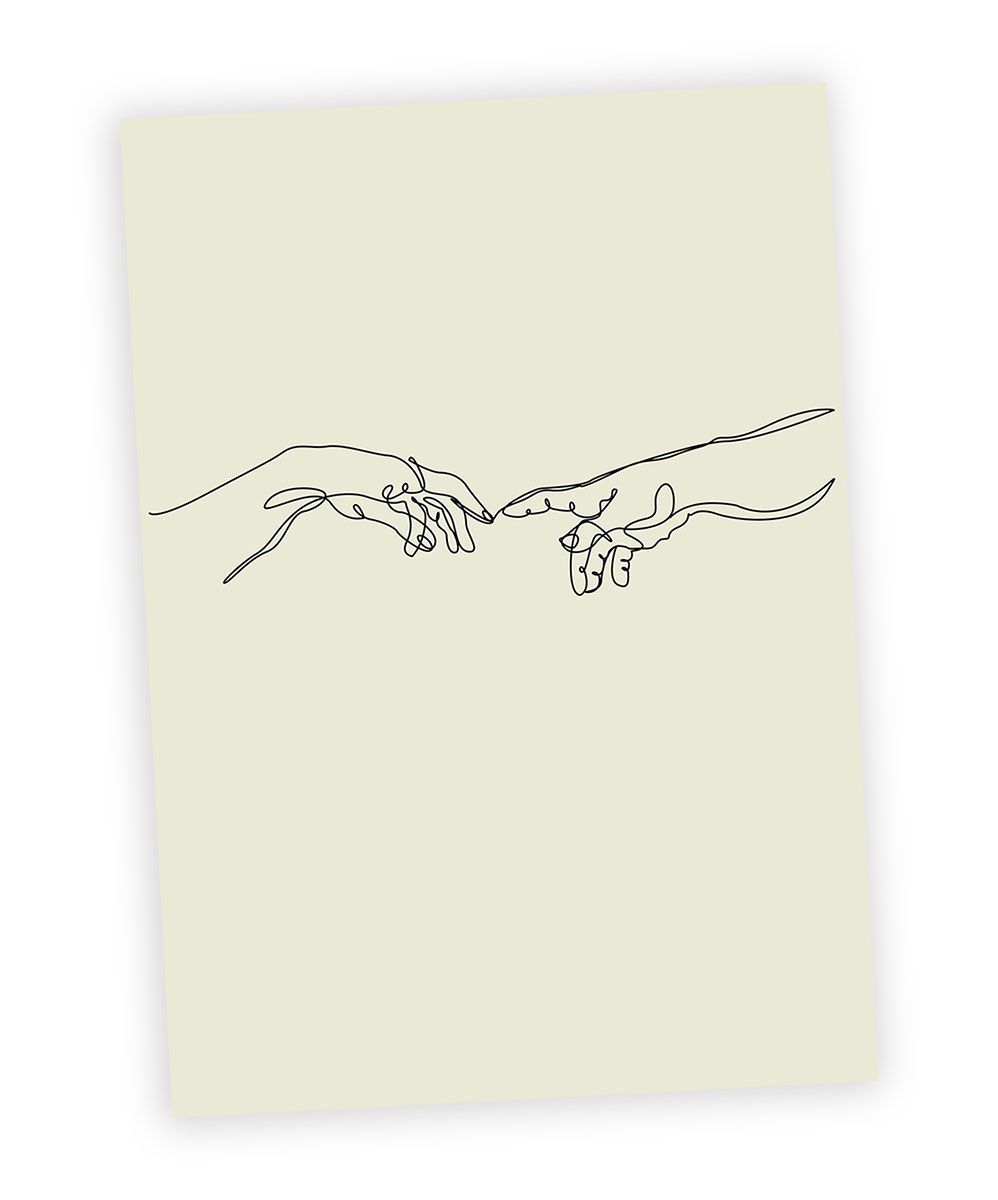 Creation Of Adam Hands Line Drawing Art For The Home