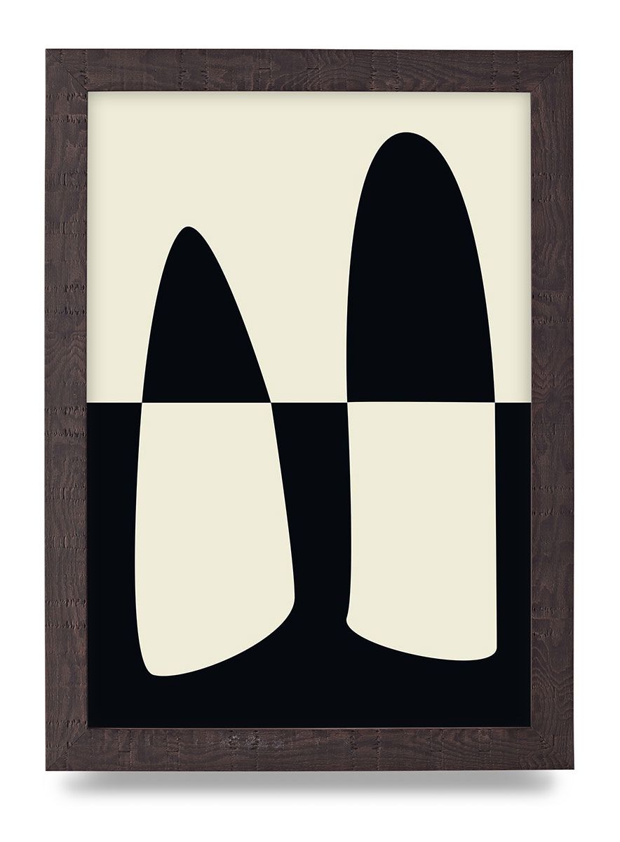 Abstract Split Shape Monochrome One Art For The Home