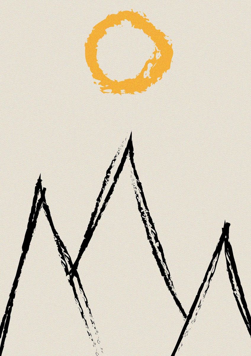 Abstract Landscape Sun Art For Living Room Walls And Artwork For The