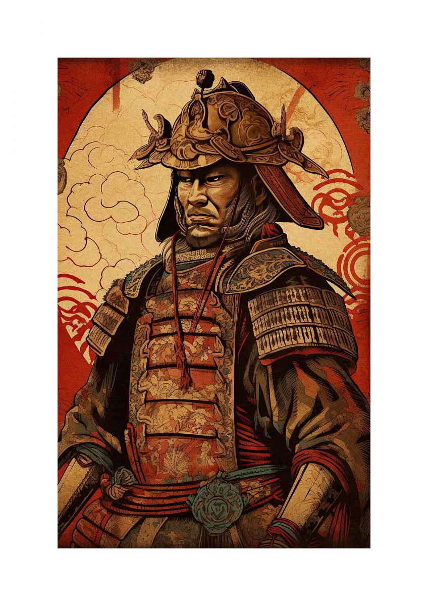 Traditional Samurai Warrior Illustration