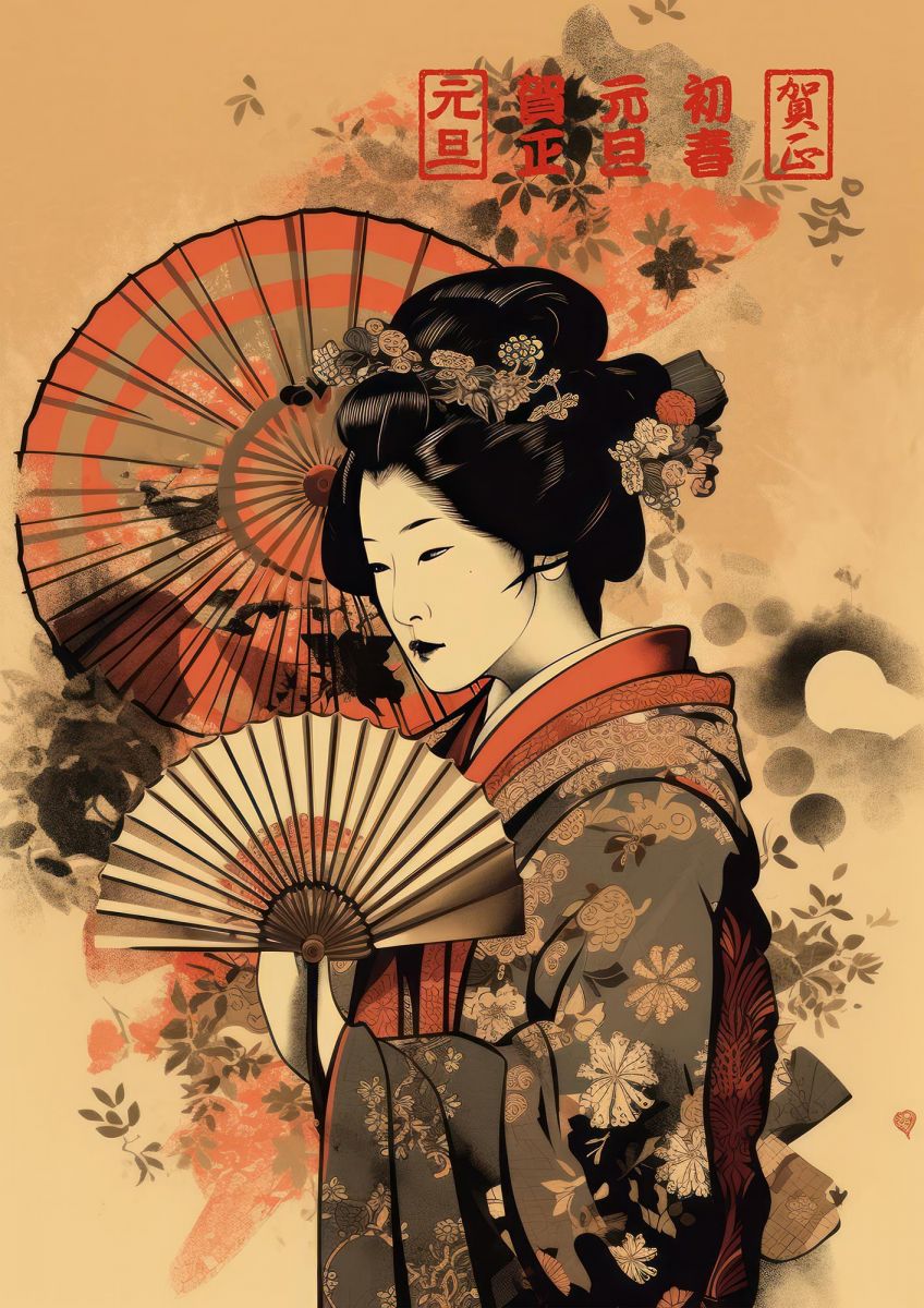 Cultural Geisha Fan Art | Lithobee