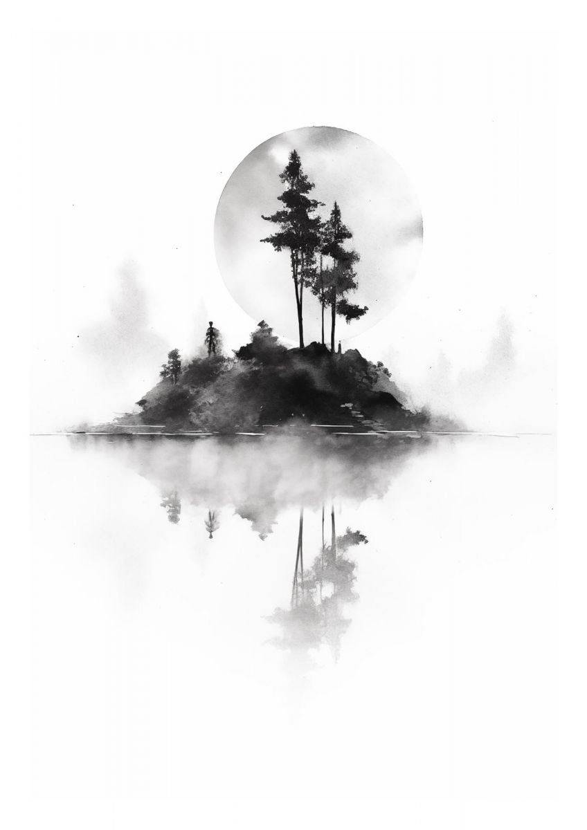 Gentle Gradient B&W WaterColour | Lithobee